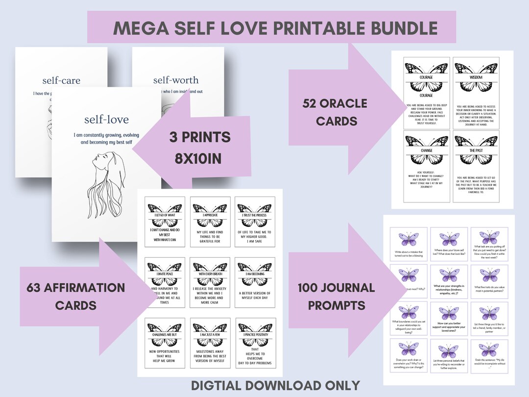 Self Love Planner Printable, Mindfulness Workbook, Self-love Journal ...