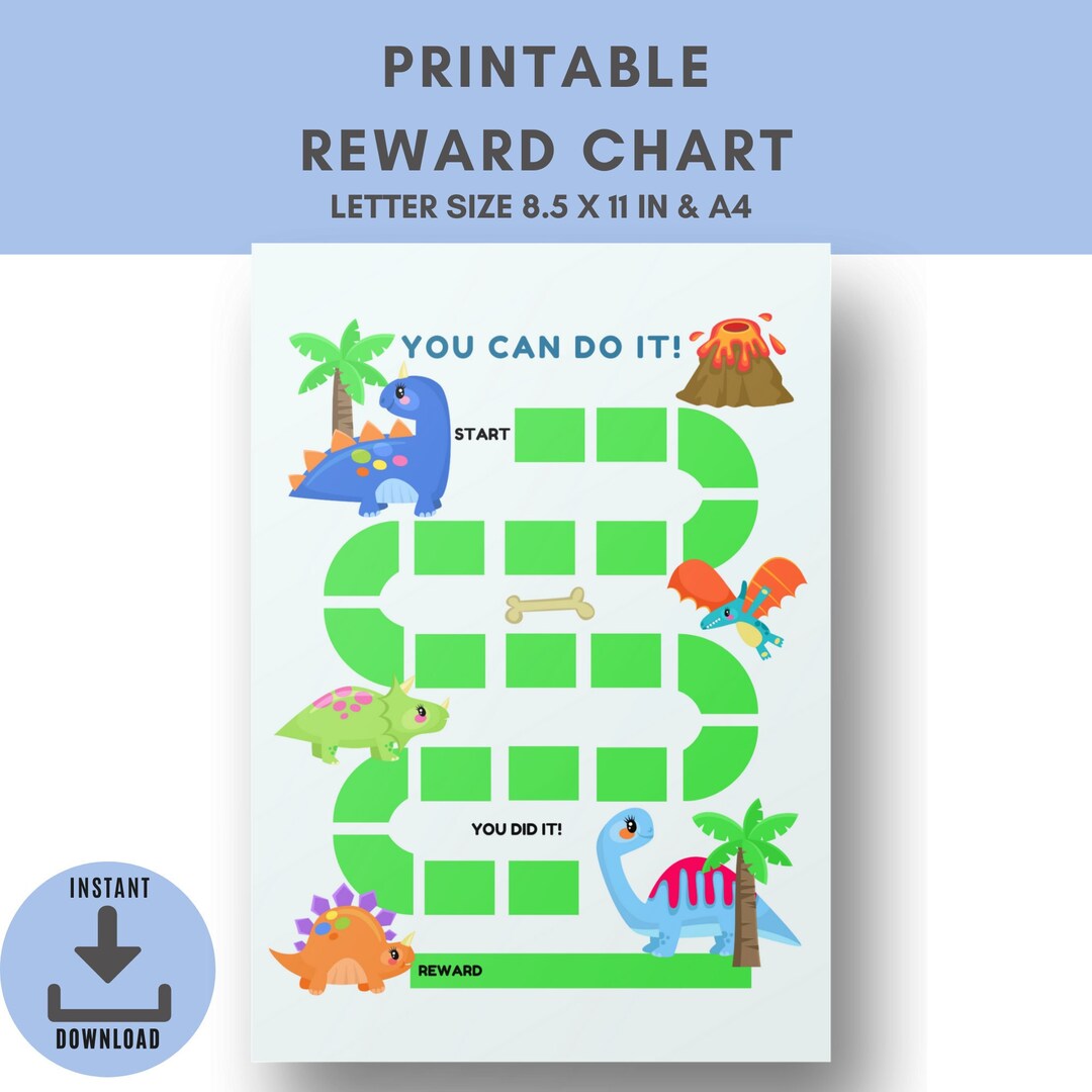 Dinosaur Reward Chart Dinosaur Behavior Chart T-rex - Etsy Australia
