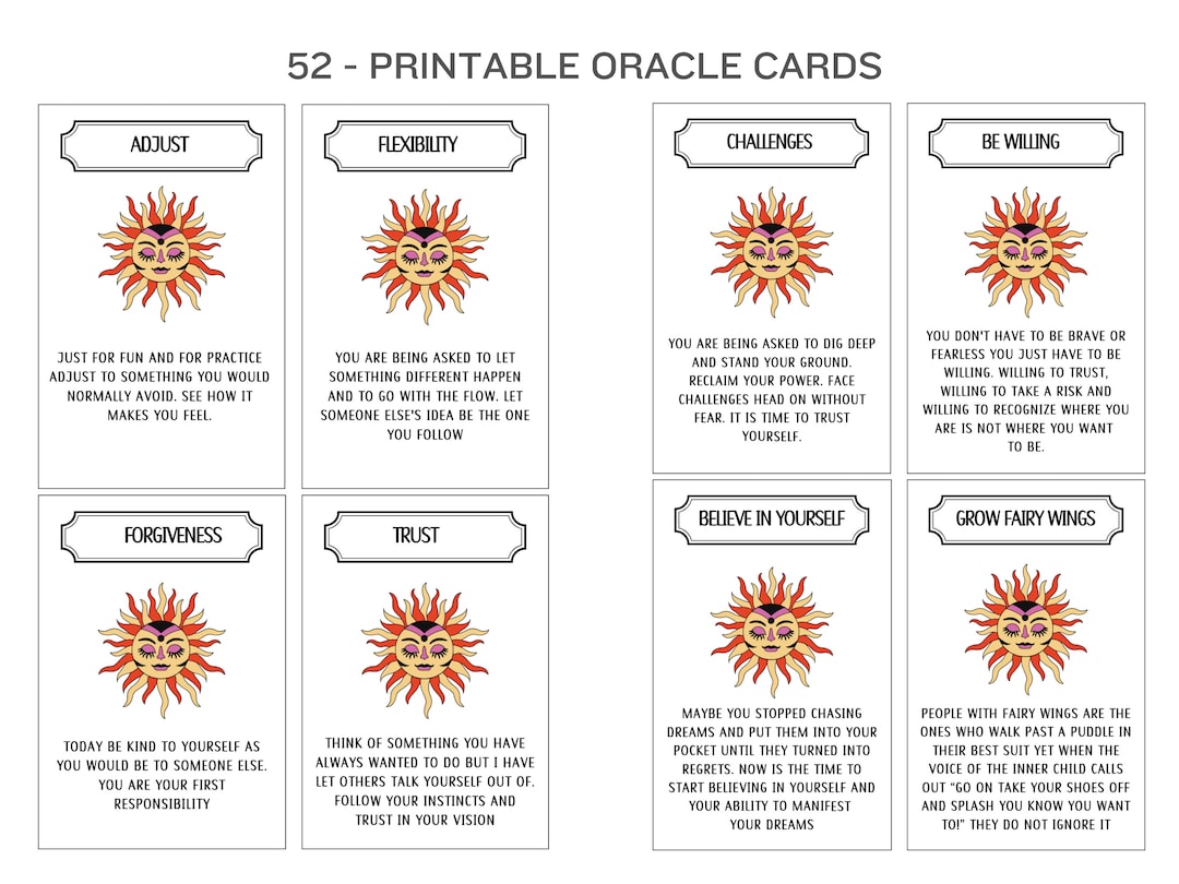 Printable Oracle Cards Printable Indie Oracle Deck Digital - Etsy