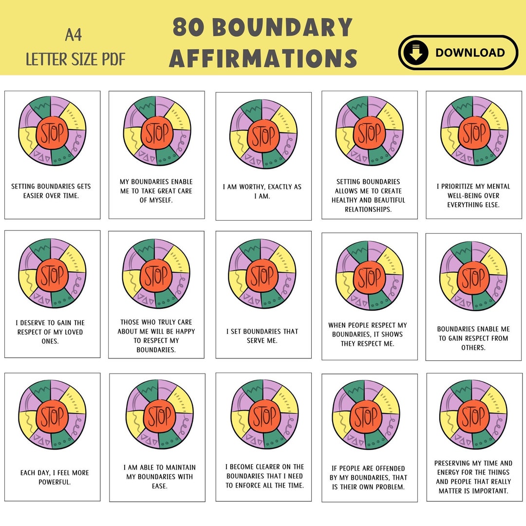 Boundary Affirmations Therapy Tools Cognitive Distortions Instant ...
