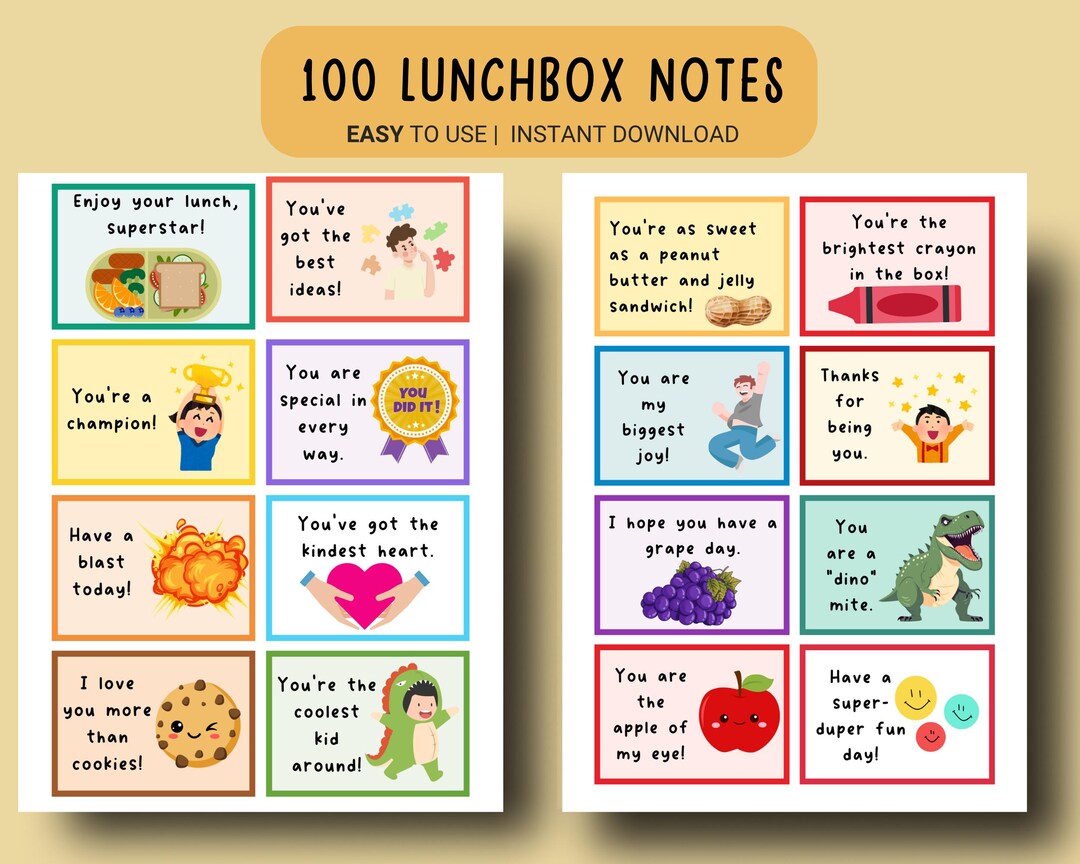 Lunchbox Cards | Positive Cards | Daily Affirmation | Class ...