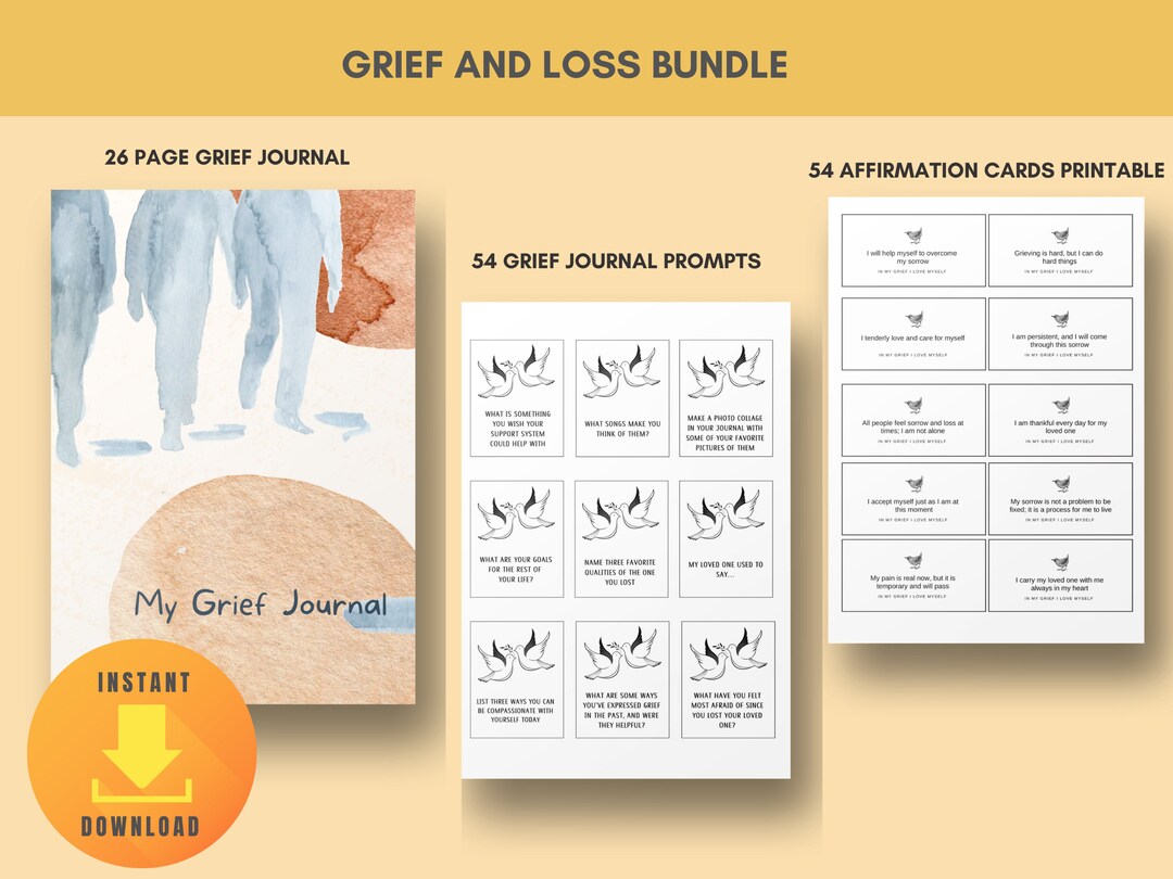 Stages of Grief Grief Journal Printable Grief Workbook Grief Journal ...