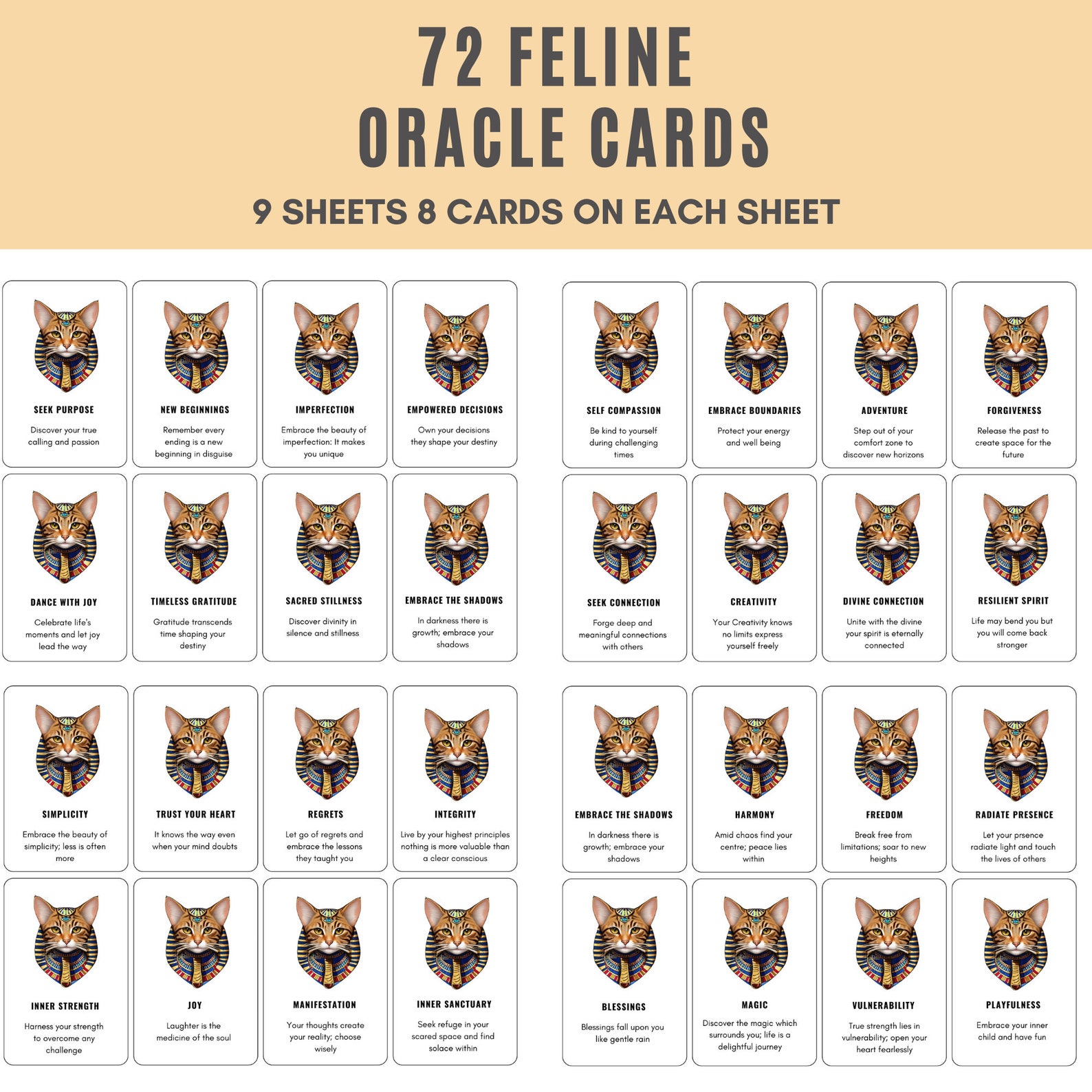 Tarot Deck Cat Tarot Tarot Cards Beginners Tarot Oracle Deck Cat Lovers ...