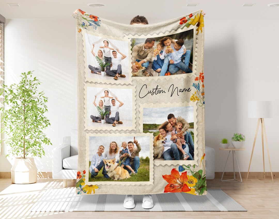 Personalized Family Photo Blanket, Custom Family Picture Blanket ...