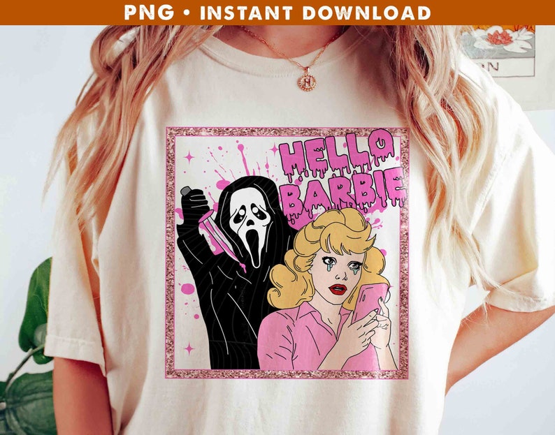 Ghostface Barbie Halloween PNG, Hello Slasher PNG, Horror Killers PNG, Halloween Horror Png ...