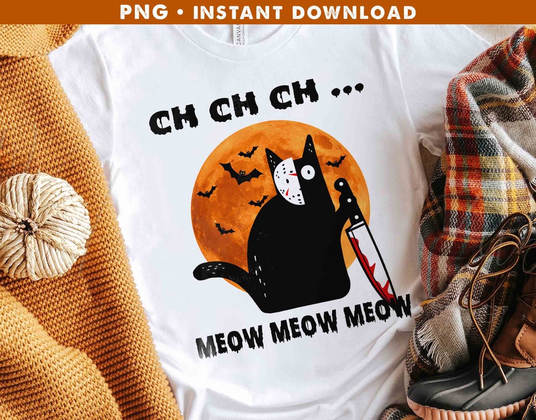 Jason Vorhees PNG, Horror Black Cat PNG, Ch-ch-ch Meow Meow Meow PNG ...