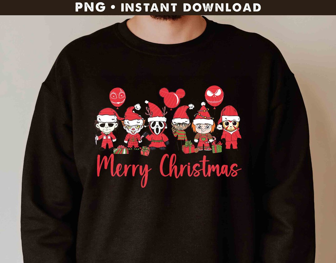 Horror Characters Merry Christmas Png, Horror Christmas Png, Horror ...