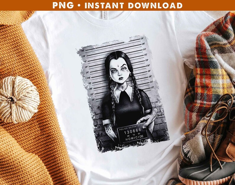 Wednesday Addams Mugshot Backdrop & Sign Board PNG Wednesday - Etsy