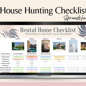 Apartment Hunting Spreadsheet, House Hunting Checklist, Apartment ...