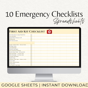 Emergency Preparedness Checklist, Emergency Spreadsheet, Emergency ...