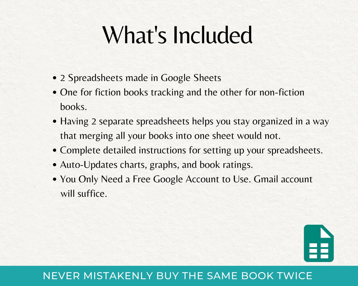 Book Tracker Spreadsheet, Reading Tracker Google Sheets, Books Read ...