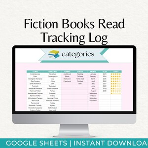 Book Tracker Spreadsheet, Reading Tracker Google Sheets, Books Read ...