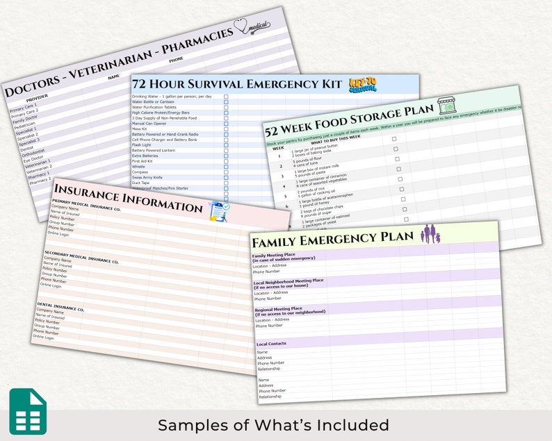 Emergency Preparedness Checklist, Emergency Spreadsheet, Emergency ...