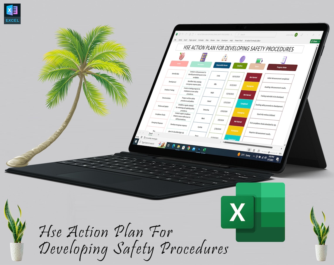 HSE Action Plan for Developing Safety Procedures | HSE SOP | Health and ...