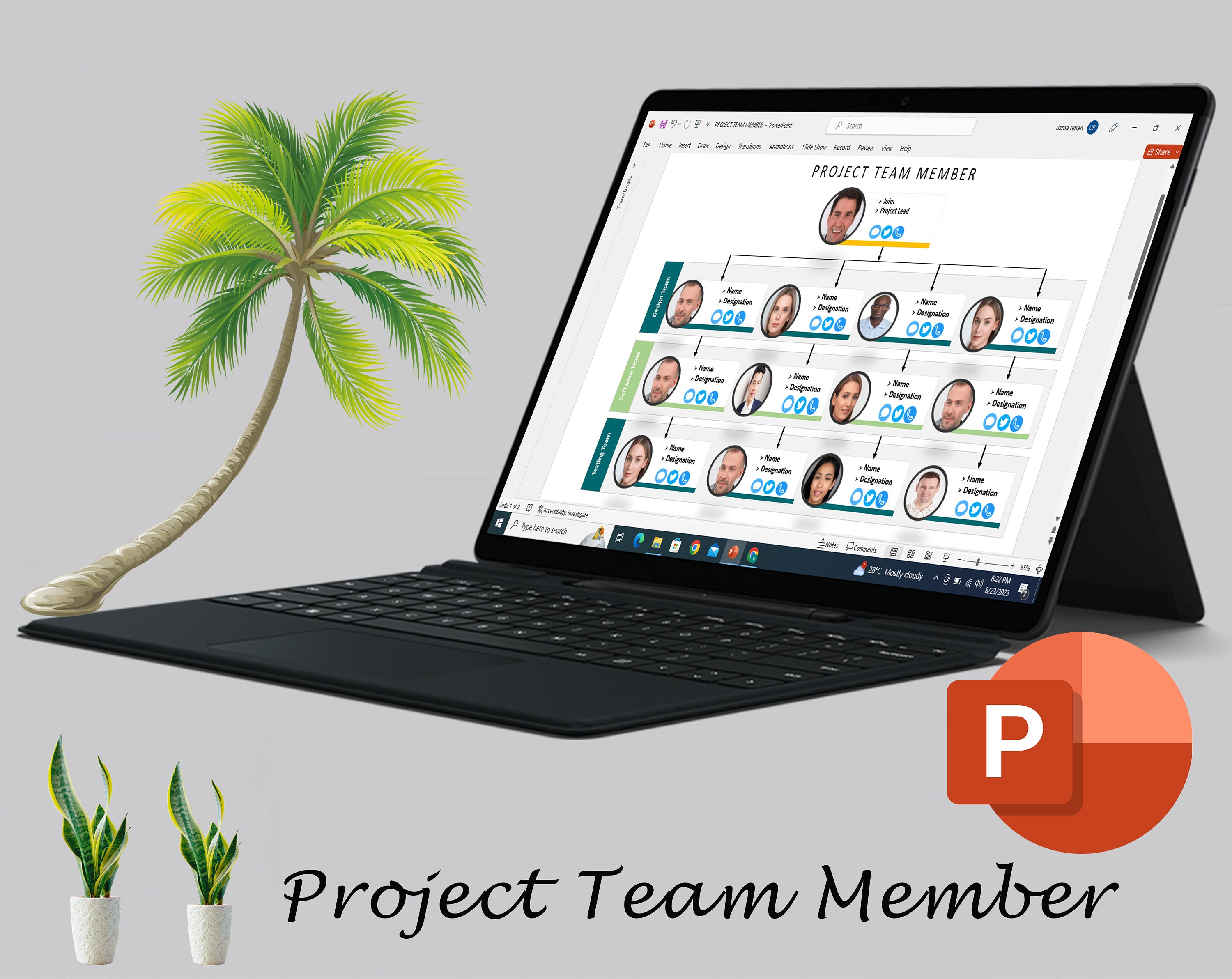 Project Team Members Chart | Project Management Template | Project ...