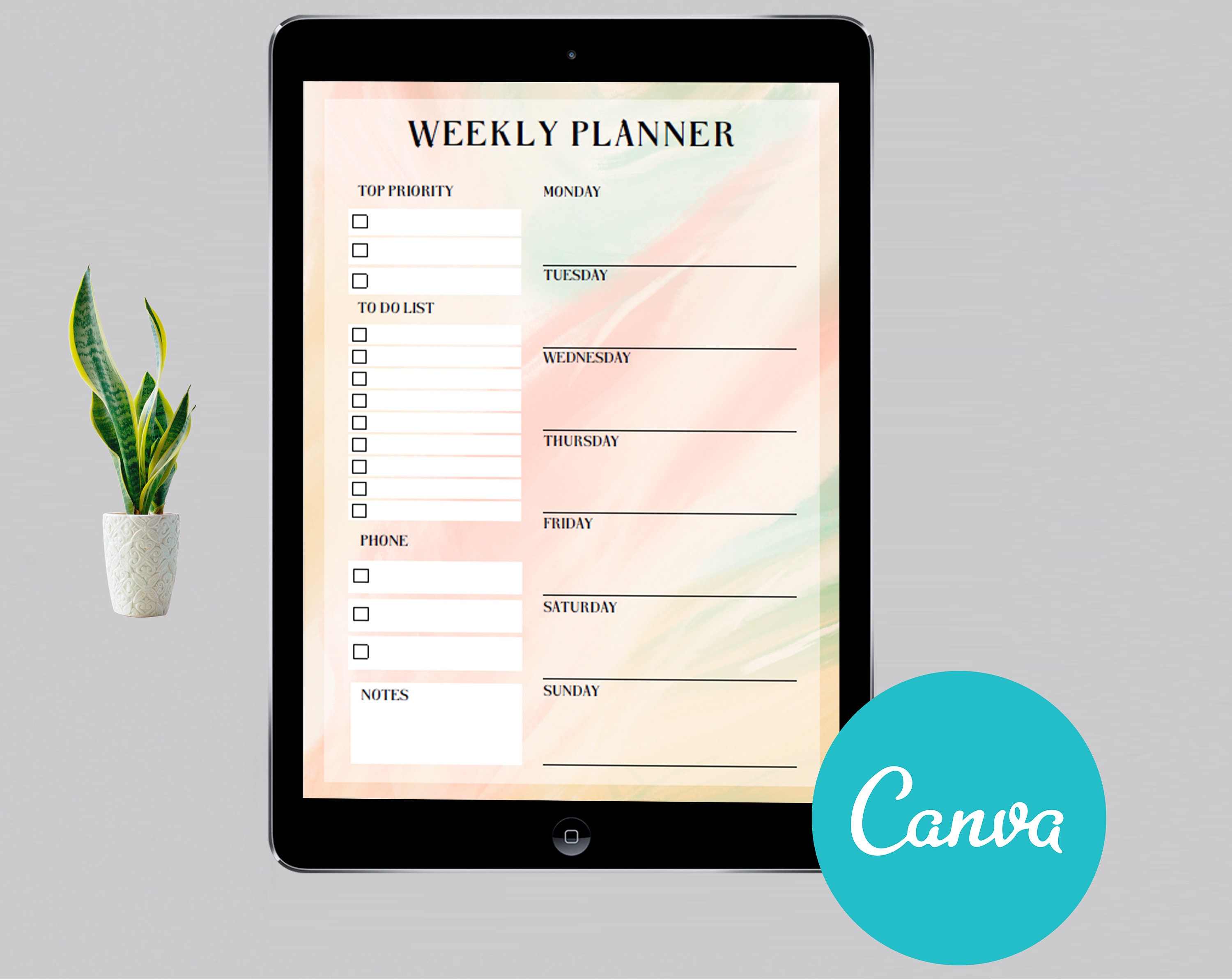 Weekly Planner Printable Weekly Schedule Maker Weekly Planner Undated ...