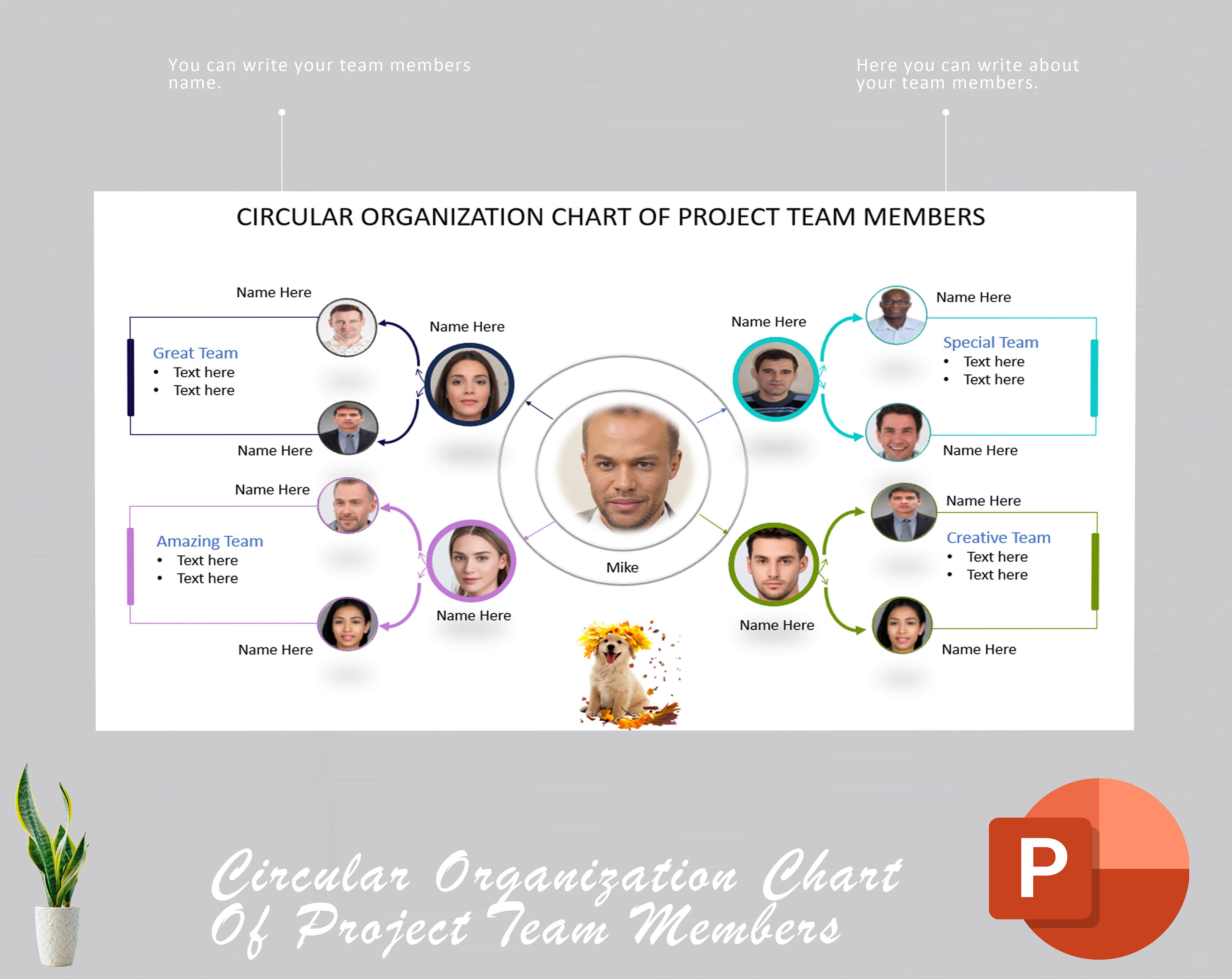 Circular Organization Chart of Project Team Members Project Management ...