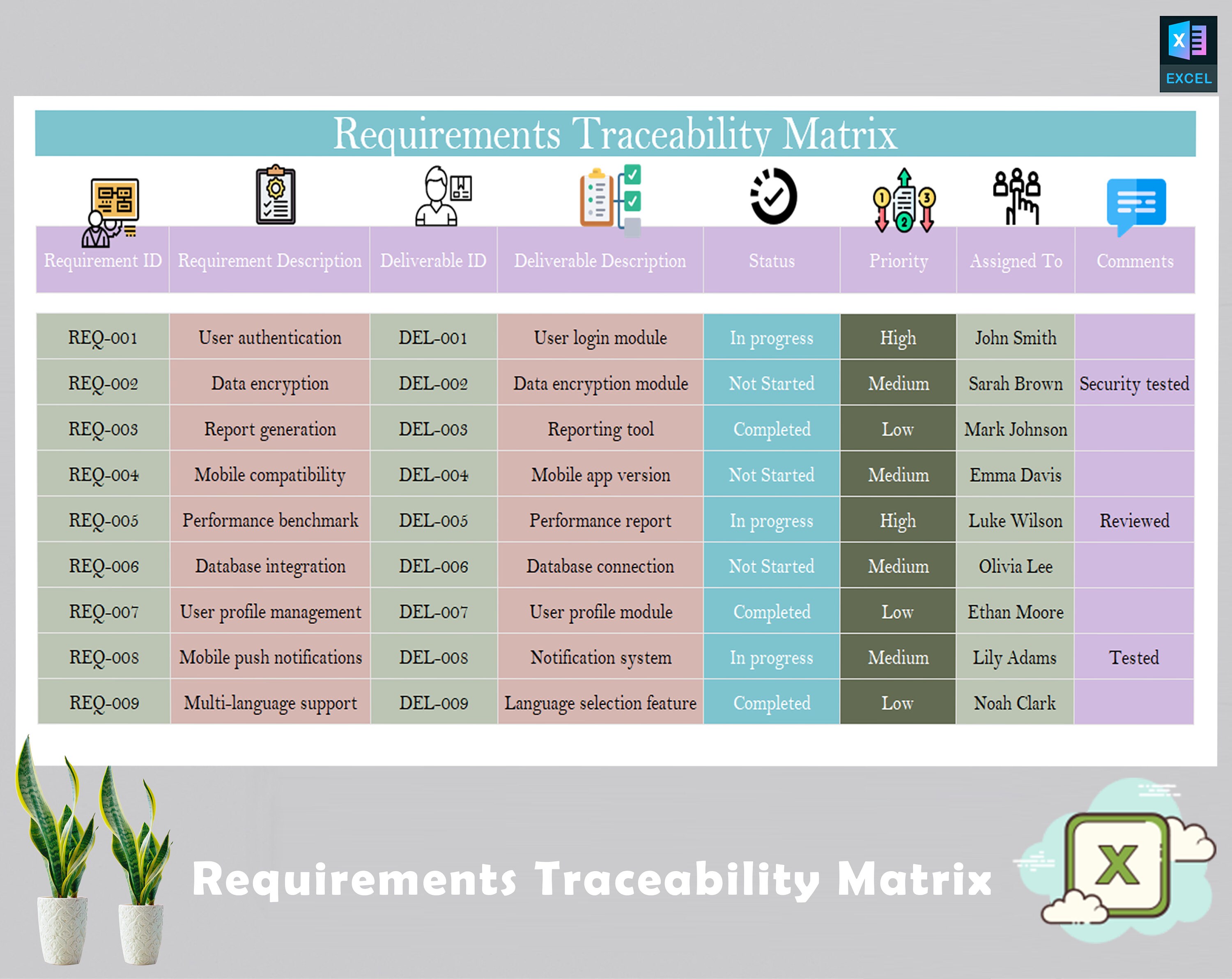 Requirements Traceability Matrix Project Management System project ...