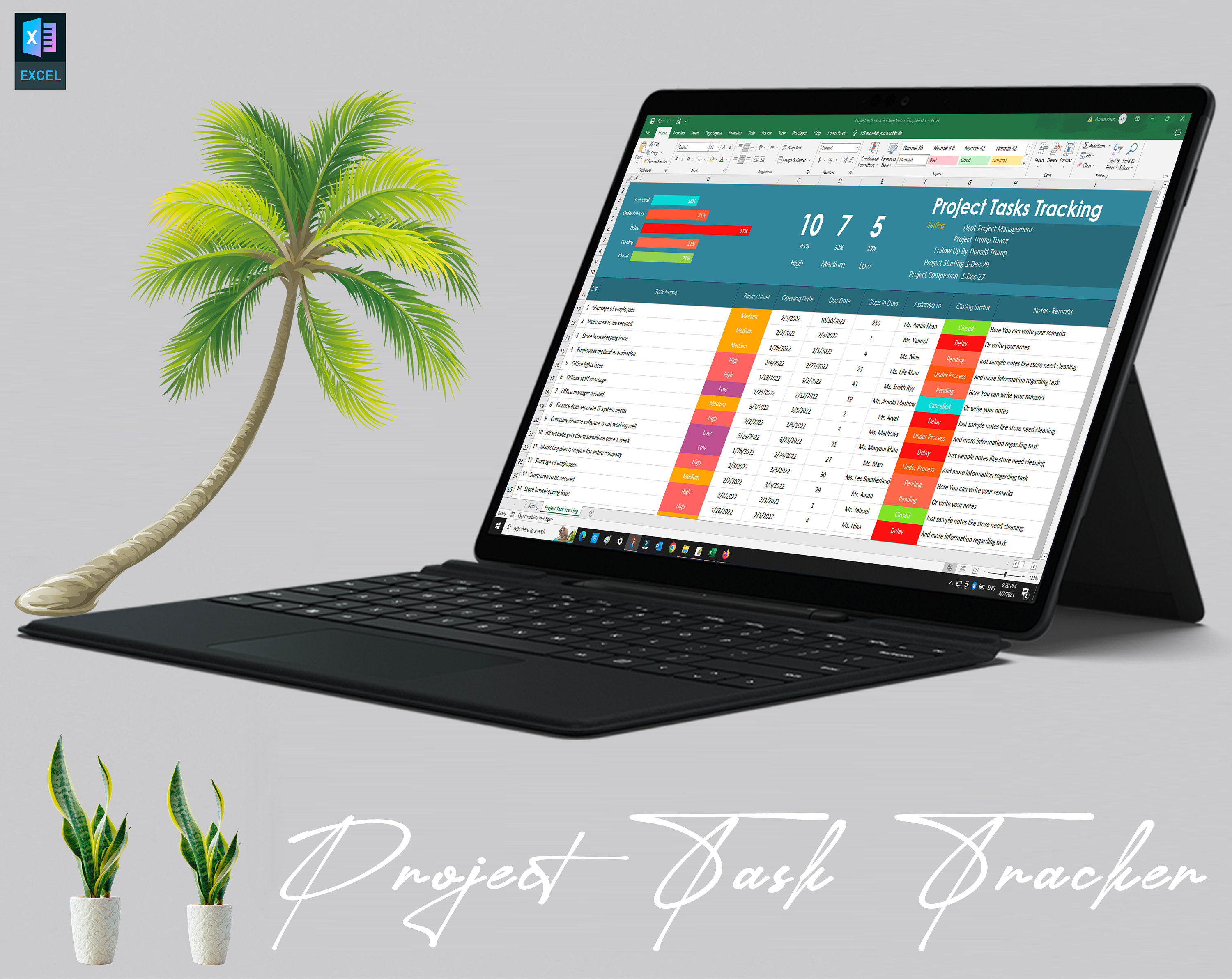 Project Tasks & Jobs Tracker Task Tracker Project Spreadsheet Project ...