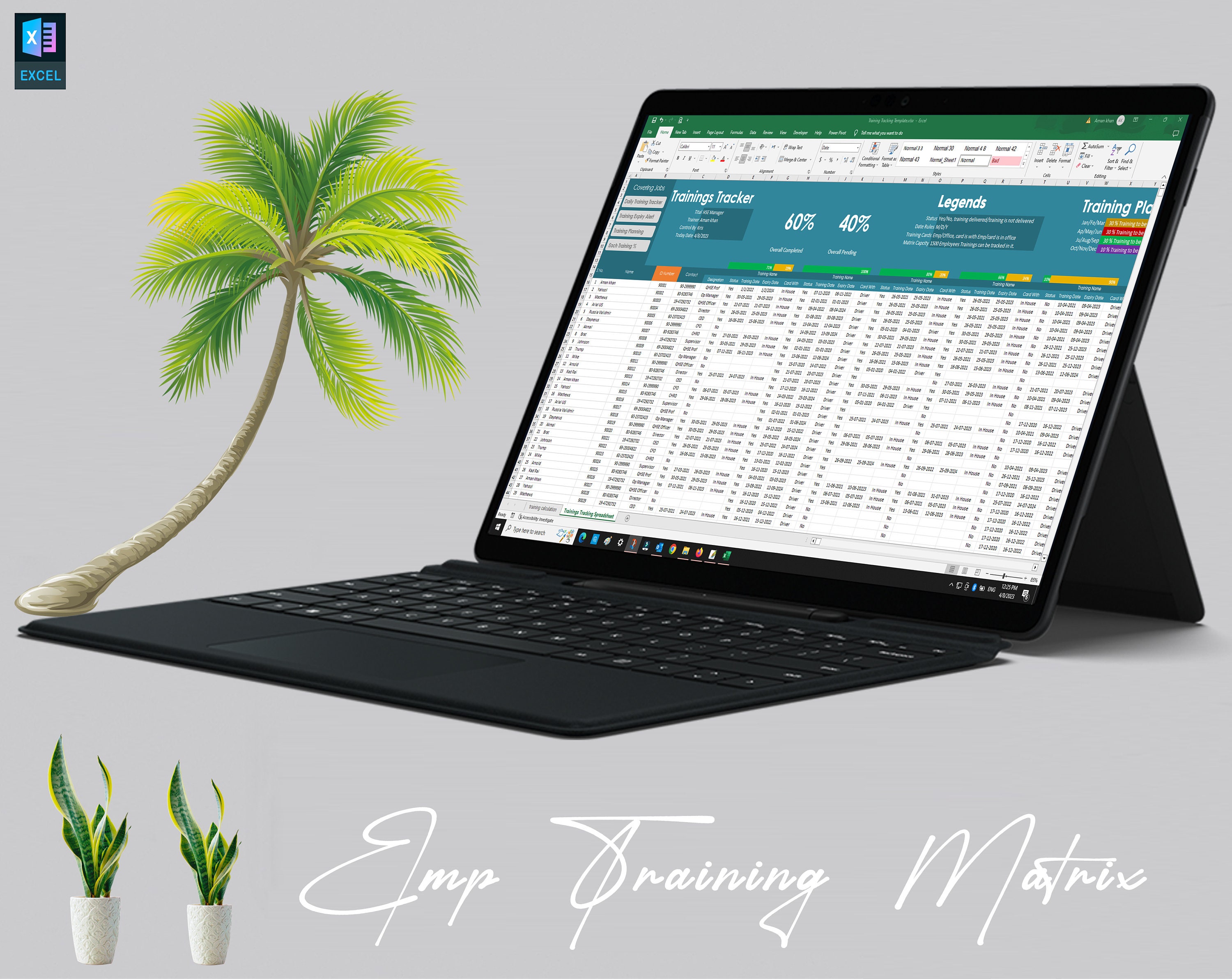 Employee Training Tracking Template | Training Tracker | Training ...