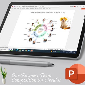 Business Team Composition in Circular Template | Business ...
