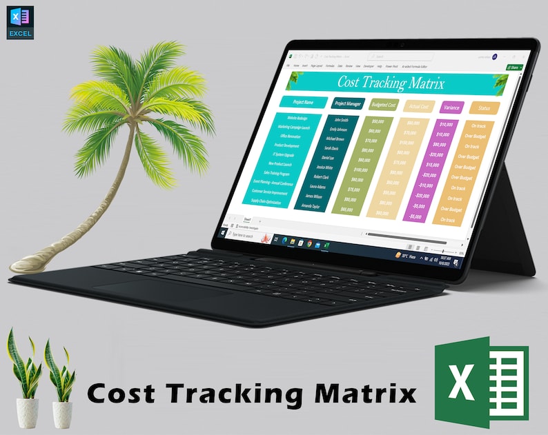 Cost Tracking Matrix Editable Template Cost Control Matrix Cost ...