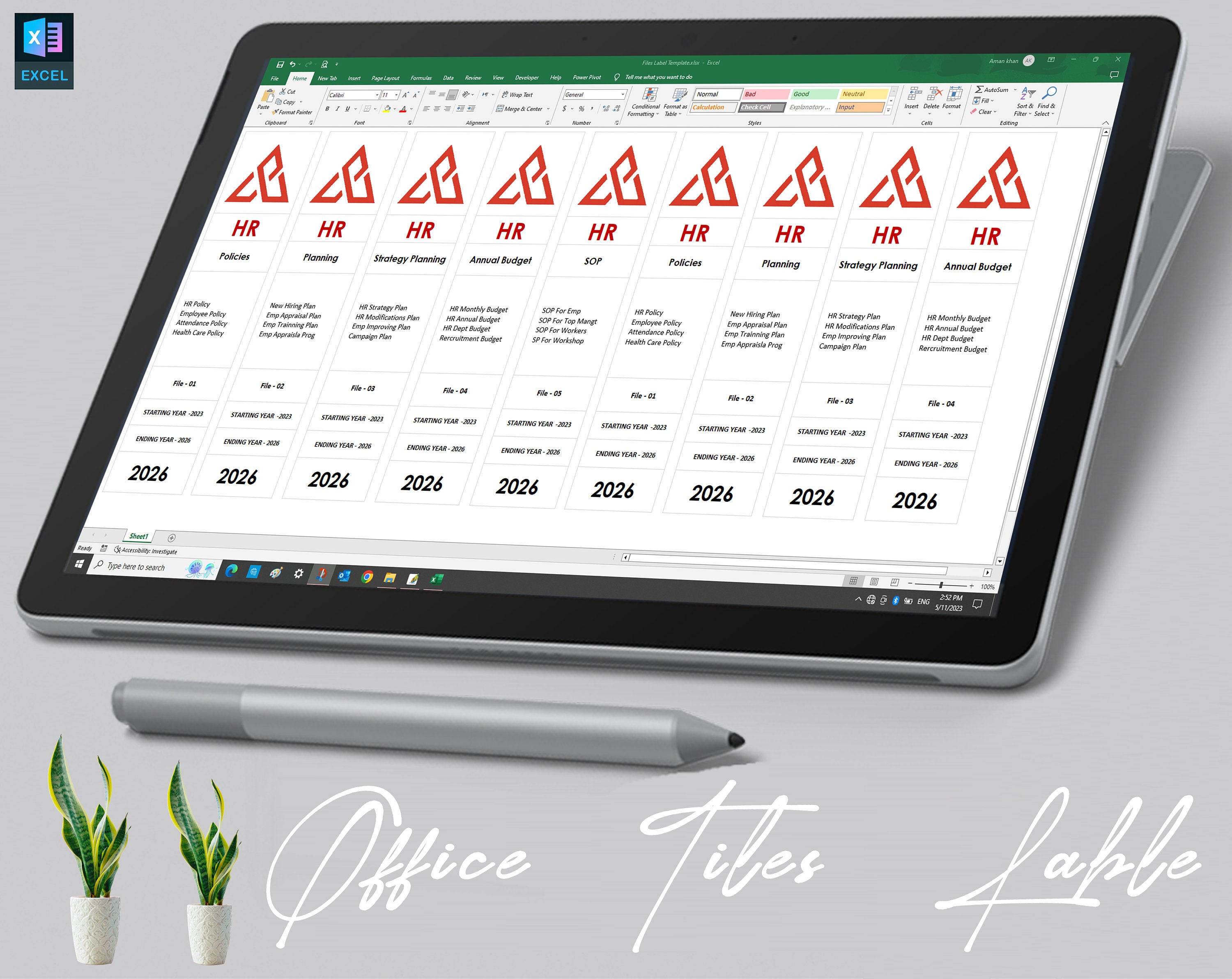 Documents Files Labels Template Document Organizer Files Planner HR ...