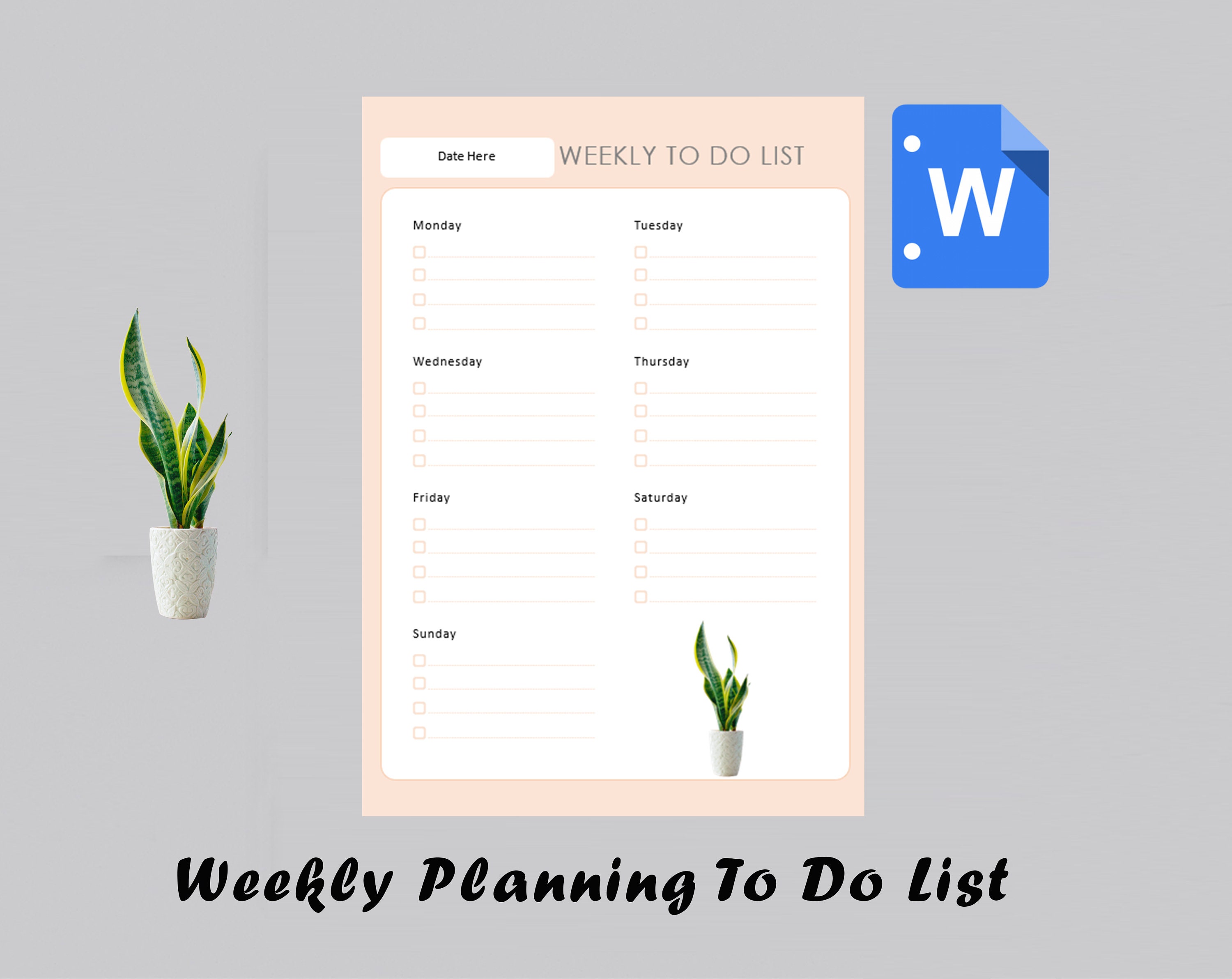 Weekly to Do List Printable Task List Template Productivity Planner ...