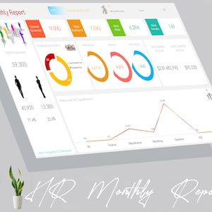HR Monthly Report Dashboard | Human Resources Dashboard | HR Microsoft ...