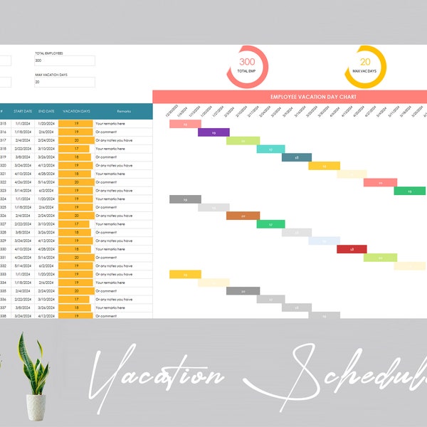 Employees Vacation Template - Etsy
