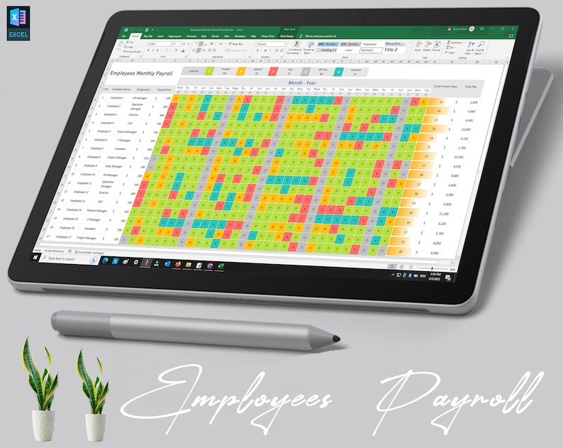 Employee Payroll | Payroll Template Excel | Payroll Spreadsheet ...