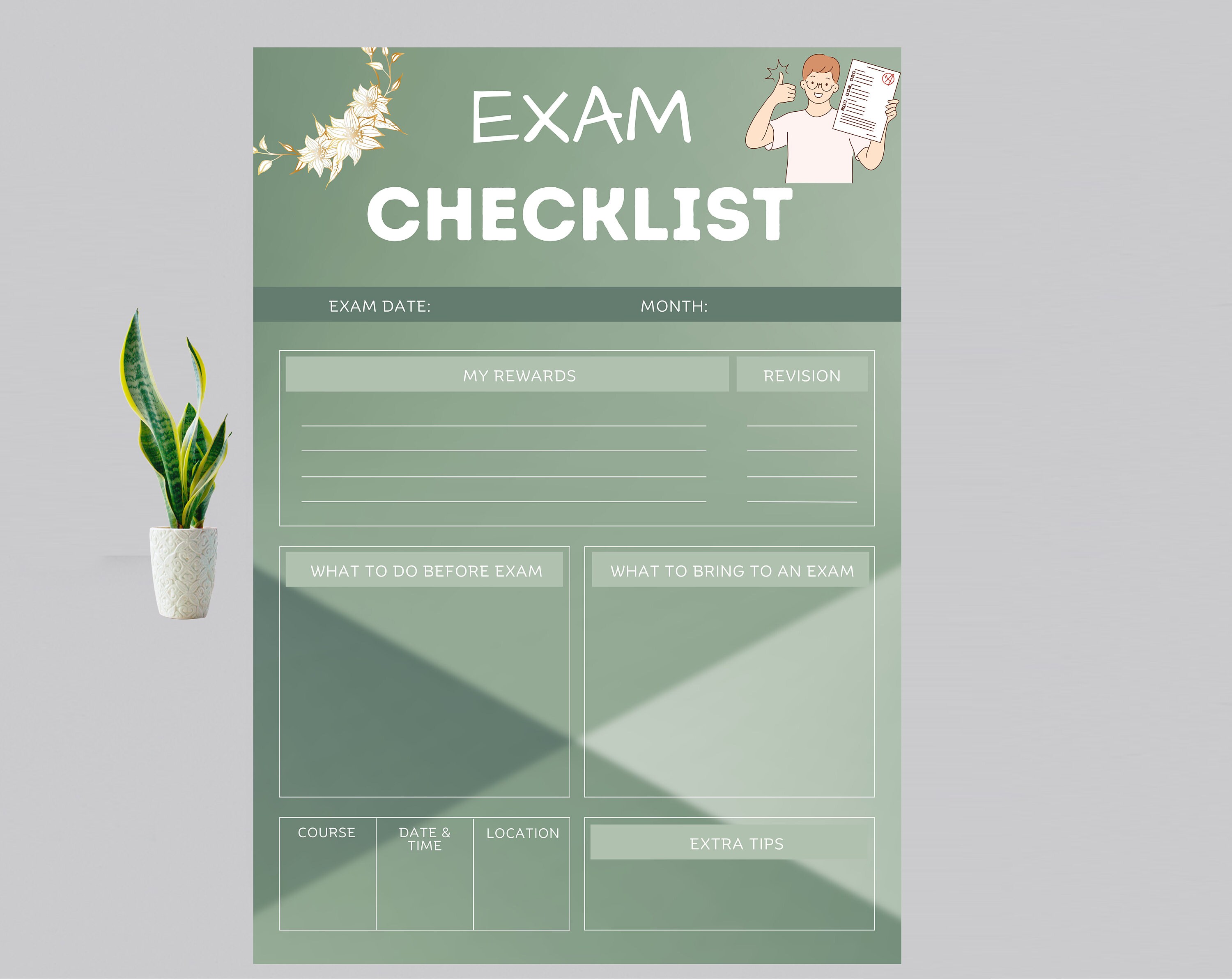Exam Study Planner Printable Pack | Exam Planner | Student Planner ...
