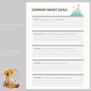 Business SMART Goals Template | Company Goal | Goal Planning | Small ...