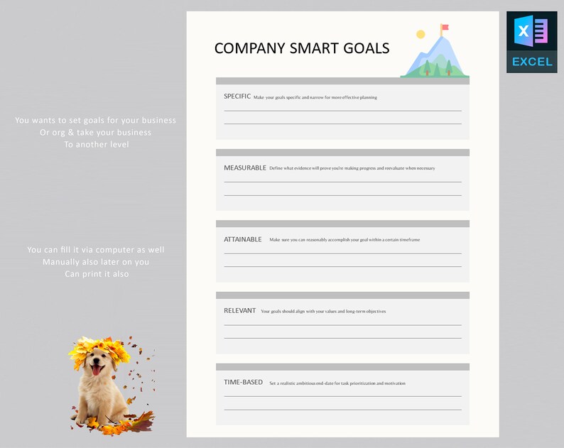 Business SMART Goals Template | Company Goal | Goal Planning | Small ...