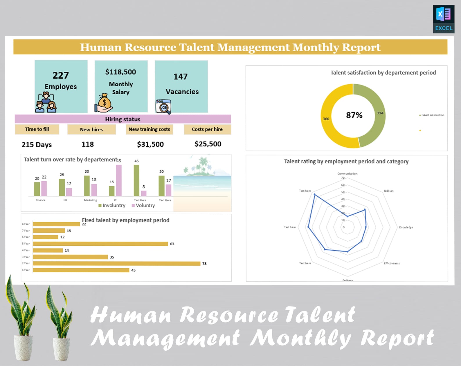 HR Talent Management Dashboard | HR Dashboard | Talent Acquisition ...