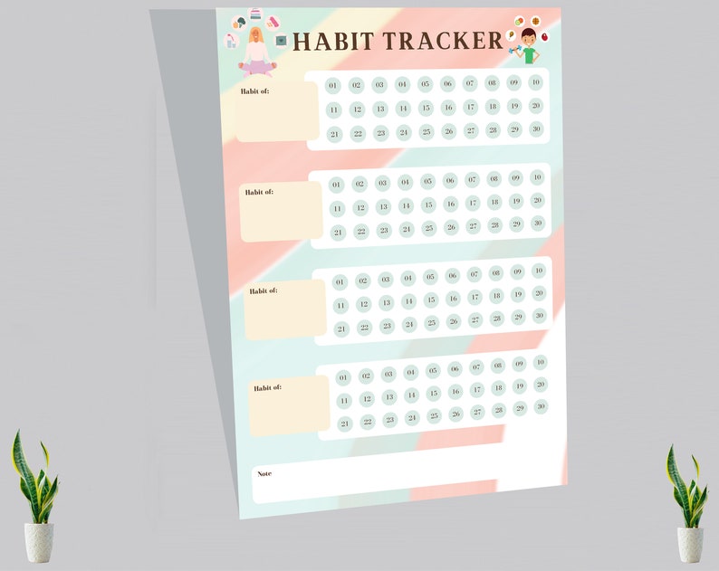 Monthly Habit Tracker Printable | Daily Habit Tracker | Habit Tracker ...