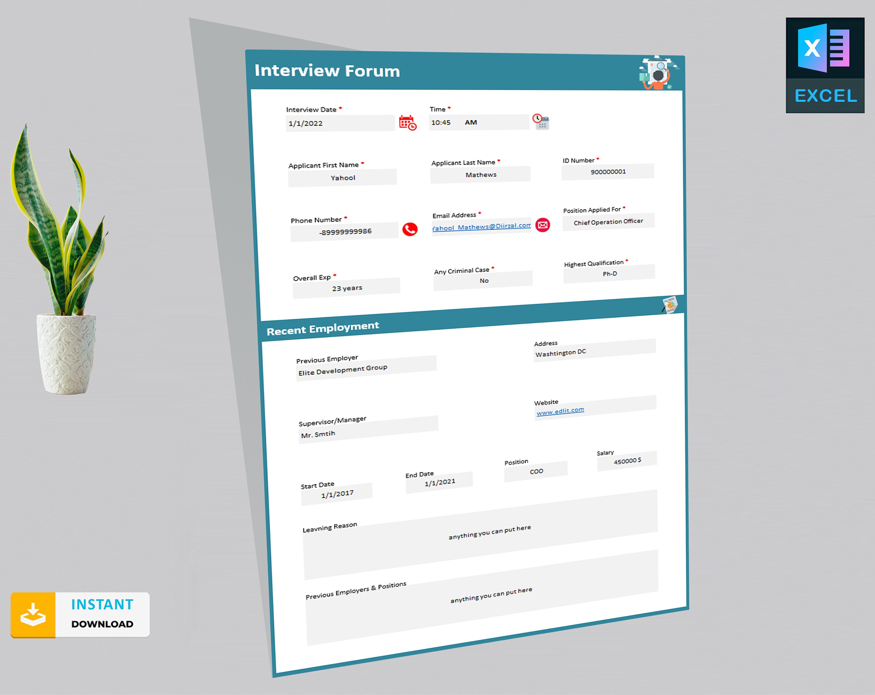 Professional Interview Form Template Job Interview Interview Template ...