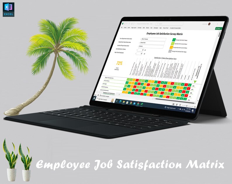 Employee Job Satisfaction Matrix Ultimate HR Excel Templates Assessment ...