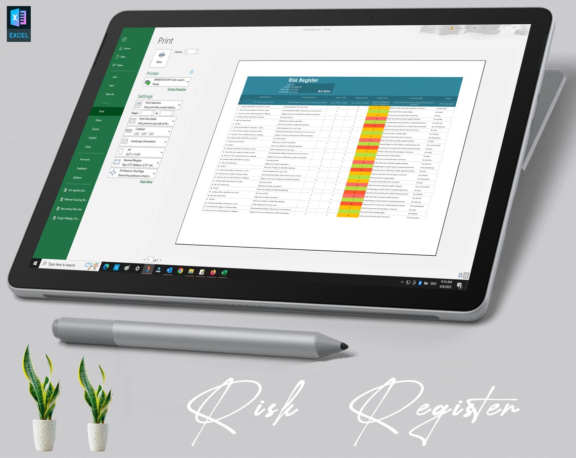Risk Register Template | Risks Tracker Microsoft Excel Template | Risk ...