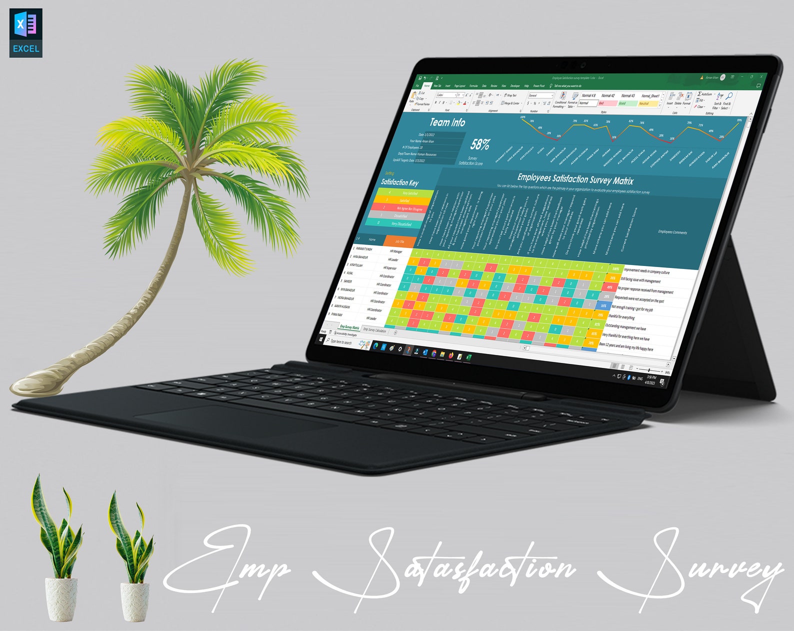 Employee Satisfaction Survey Matrix | Job Satisfaction | Workplace ...