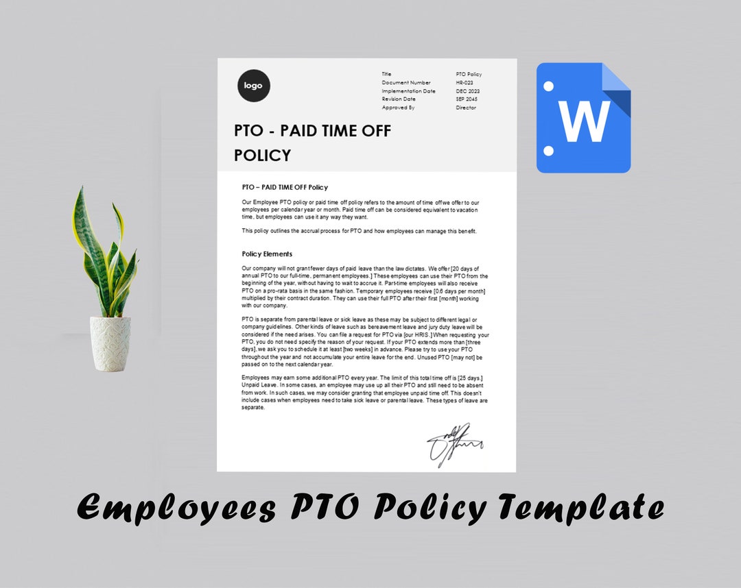 Employees PTO Policy | Employee Paid Time off Policy | HR Policies and ...