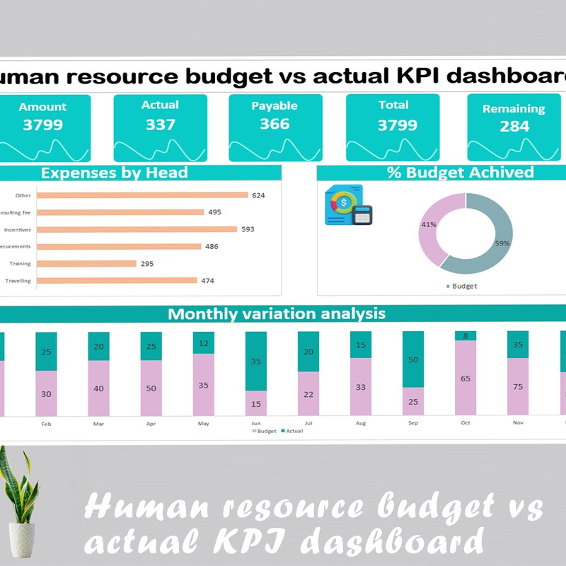 Hr Budget Template - Etsy