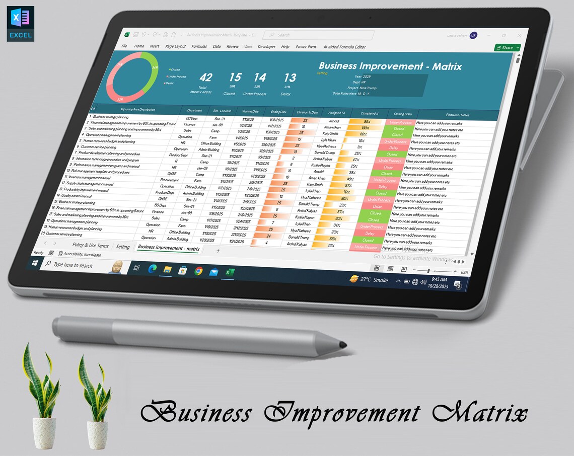 Business Improvement Matrix | Business Process Improvement ...