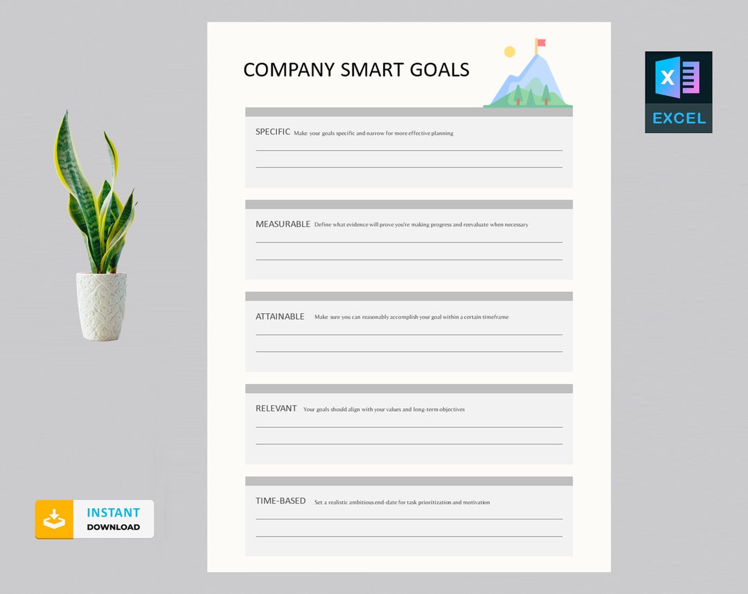 Business SMART Goals Template | Company Goal | Goal Planning | Small ...