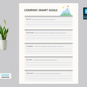 Business SMART Goals Template | Company Goal | Goal Planning | Small ...