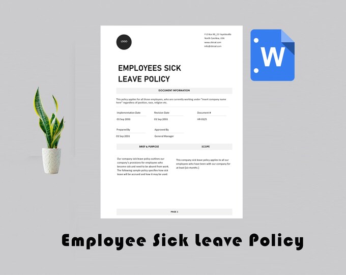 Employee Sick Leave Policy | Paid Sick Leave | Sick Policy | Unpaid ...