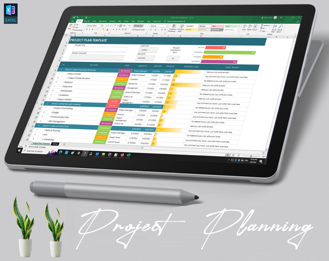 Project Planning Template | Project Planner | Project Management Plan ...