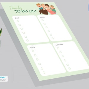 Family to Do List Template | Family Planner | Family Schedule | to Do ...