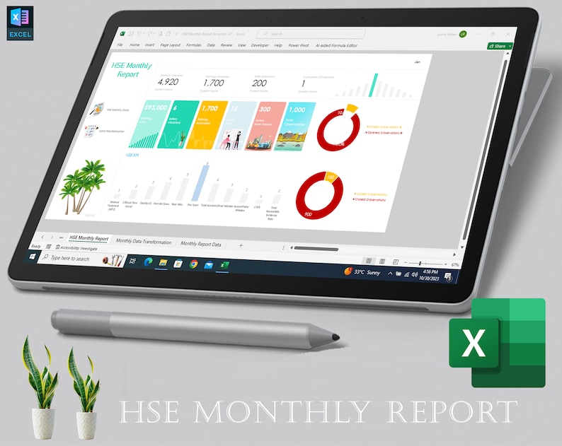 HSE Dashboard HSE KPI Dashboard Health and Safety Tracker Safety ...