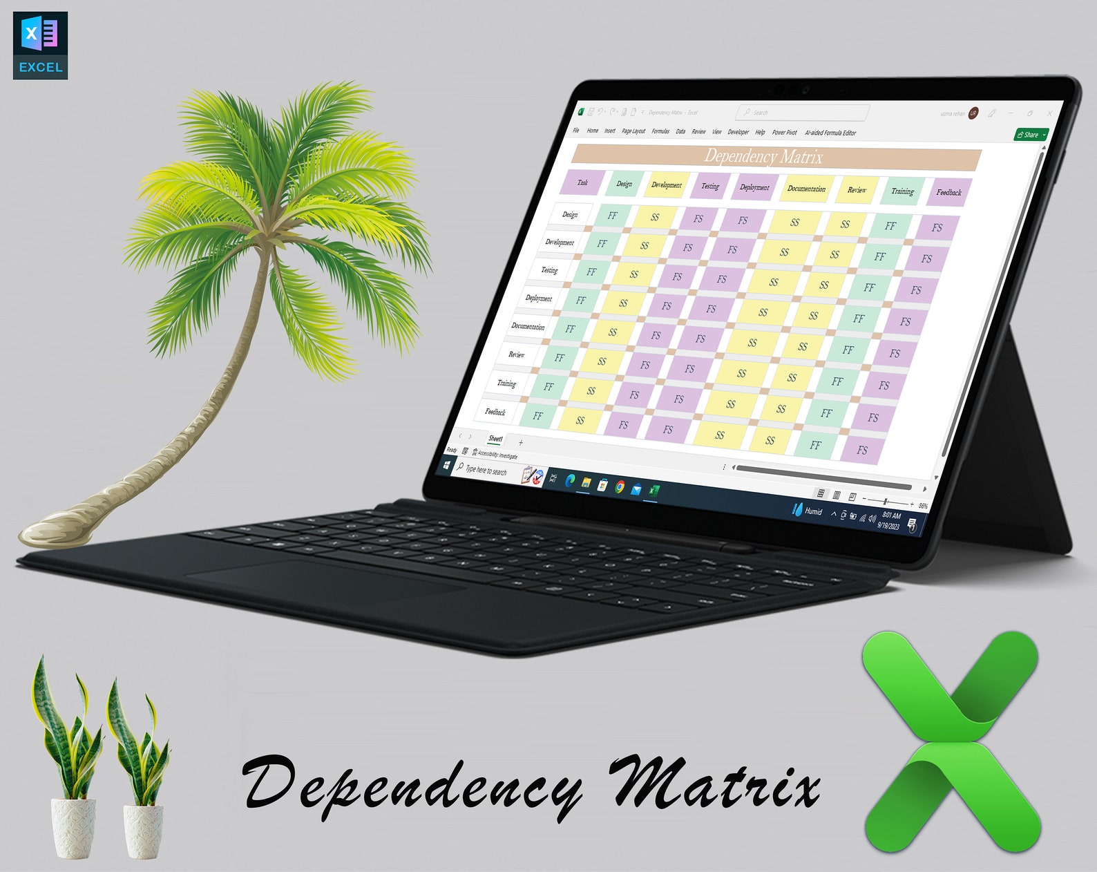 Dependency Matrix |responsibility Matrix Excel |fully Editable ...